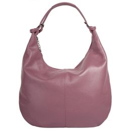 CLUTY Damen Shopper, rosa, Leder, leicht glänzend, unifarben, Taschen, echt Leder, Made in Italy