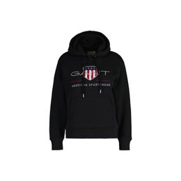 Gant Damen Sweatshirt "Sweatshirt Archive Shield Hoodie", schwarz, Gr. L, Obermaterial: 78% Baumwolle CO. 22% Polyester PES., Sweatshirts