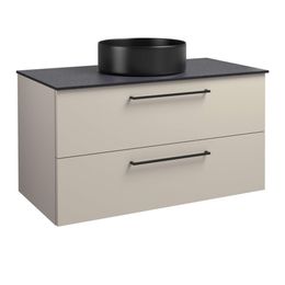 Waschtisch Welltime, B:101cm H:65,5cm T:46,5cm, grau, FSC-zertifizierter Holzwerkstoff, Badezimmer, Waschtische, "Joy", Breite 100 cm, mit