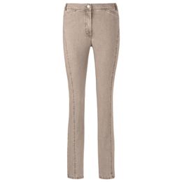 GOLDNER Damen Regular-fit-Jeans "Vorteilhafte Jeanshose Anna", beige, Gr. 54, Obermaterial: 97% Baumwolle CO. 3% Elasthan EL., Jeans