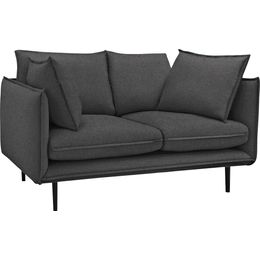 2-Sitzer Home Affaire, B:155cm H:88cm T:103cm, grau, Struktur fein (100% Polyester);Filzoptik (100% Polester), Sofas, "Somba", mit dickem Keder und
