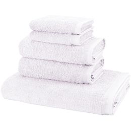 M&ouml;ve Handtuch Set M&Ouml;VE, wei&szlig;, Walkfrottier, Obermaterial: 100% Baumwolle, Handt&uuml;cher, "Basic", 5tlg.-Set: 2xG&auml;ste- 2xHand- und 1xBadetuch in Walkfrottier