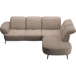 Sit & More Ecksofa SIT & MORE, B:302cm H:91cm T:270cm, braun, 100% Polyester, Wohnzimmer, Sofas, "Dance, L-Form, inkl. Sitztiefenverstellung", inkl. Click&Seat,