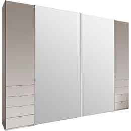 Dreh-/Schwebet&uuml;renschrank Wiemann, B:249,9cm H:236cm T:67cm, beige, Floatglas, Holzwerkstoff, Schr&auml;nke, "Nizza", mit Glasfront und Spiegel