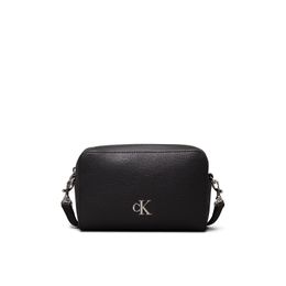 Damen Mini Bag "MINIMAL MONOGRAM CAMERA BAG 20", Calvin Klein Jeans, schwarz, Lederimitat, Taschen, Damen Schultertasche klein, Umhängetasche mit