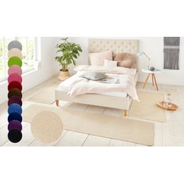 Bettumrandung Hanse Home, H:8mm, beige, Obermaterial: 100% Polypropylen, Schlafzimmer, Bettumrandungen, "Shashi", Kurzflor, Unifarben, Teppich,
