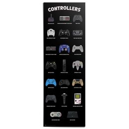 Poster Reinders, B:53cm H:158cm T:0,1cm, schwarz, Kinderzimmer, Bilder, "Controllers", Teenager Zimmer - Schwarz - 170 gr. Papier - Games - 53x158 cm