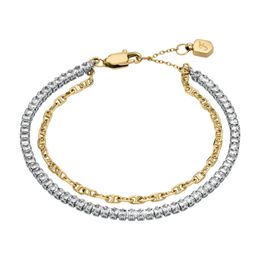Fossil Damen Tennisarmband "Schmuck Geschenk Metall HERITAGE", 19,5cm, Metall, gold, Metall, Armbänder, mit Zirkonia (synth.)
