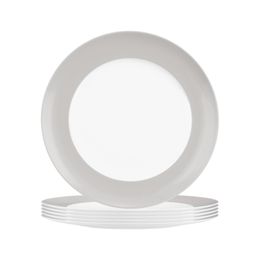Seltmann Weiden Fr&uuml;hst&uuml;cksteller "Fr&uuml;hst&uuml;cksteller Liberty Pure Colors &oslash; 22,5 cm 6er Set", L:22,6cm, grau, Speiseteller