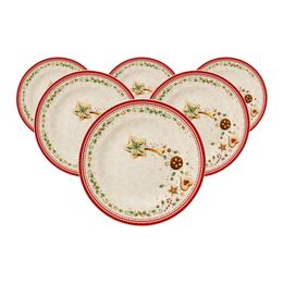 Villeroy & Boch VILLEROY & BOCH Frühstücksteller "Frühstücksteller Winter Bakery Delight ø 21,5 cm 6er Set bunt", bunt, Speiseteller