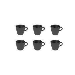 Villeroy & Boch VILLEROY & BOCH Espressotasse "Espressotasse Manufacture Rock 60 ml 6er Set schwarz", schwarz, Trinkgefäße