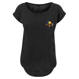 F4NT4STIC Damen T-Shirt "Rainbow Turtle LONG TEE", schwarz, Gr. XXL, Obermaterial: 100% Baumwolle, Shirts, Print