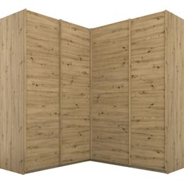 Schwebet&uuml;renschrank Rauch, B:181cm H:210cm T:187cm, braun, Holzwerkstoff, Schr&auml;nke, "Quadra", Eckschrank inkl. T&uuml;rend&auml;mpfer und Schubladeneinsatz