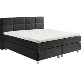 Boxspringbett, B:195cm L:210cm, grau, Westfalia Schlafkomfort, Bezug: 100% Polyester;Polsterung: 100% Polyester, Komplettbetten, wahlweise mit