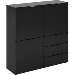 Kommode FMD, B:99,1cm H:101,2cm T:31,5cm, schwarz, Schlafzimmer, Sideboards, "Dark", mit 3 Schubladen, verstellbare Einlegeb&ouml;den, Breite ca. 99 cm