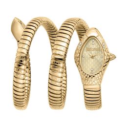 Damen Quarzuhr "Aurelia", gold, JUST cavalli time, Armbanduhren, Armbanduhr, Damenuhr, Edelstahlarmband, analog, Kristallsteine
