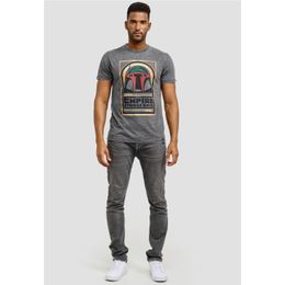 Recovered Damen T-Shirt "Star Wars Boba Fett Empire Strikes Back", grau, Gr. S, bedruckt, 60% Polyester, 40% Baumwolle, Shirts, im zeitlosen Design