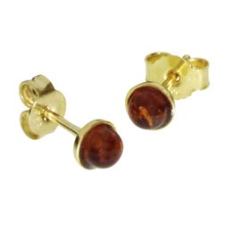 OSTSEE-SCHMUCK Damen Paar Ohrstecker "- Classic 4 mm - Gold 333/000 - Bernstein", Gelbgold 333, gold, Gelbgold 333, Ohrringe