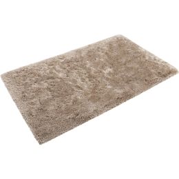 Badematte HOMIE LIVING, H:30mm, beige, Polyester, Badematten, "Porto Azzurro", Badteppich, uni, rechteckig & rund, waschbar, Badezimmerteppich