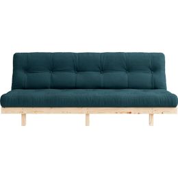 Schlafsofa Karup Design, B:190cm H:73cm T:99cm, blau, 80% Baumwolle + 20% polyester, Kinderzimmer, Sofas, "Lean", mit Bettfunktion und Futonmatratze