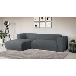 Ecksofa Home Affaire, B:257cm H:78cm T:161cm, grau, 100% Polyester, Wohnzimmer, Sofas, "MERID L-Form (257 cm), zeitlos & stilvolles Design",