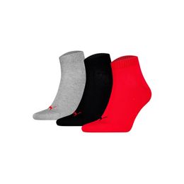 Puma Herren Kurzsocken "Socken Quarter Plain 3P 3er Pack", Gr. 39, rot, Obermaterial: 68% Baumwolle CO. 18% Polyamid PA. 12% Polyester PES. 2%