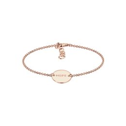 Elli Damen Armband "Hope-Schriftzug 925 Sterling Silber vergoldet", 17cm, ohne Stein, Silber 925 (Sterlingsilber)rosegold, Silber 925