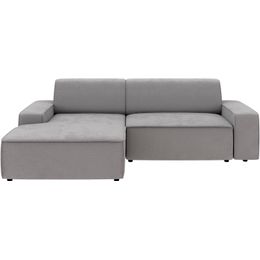 Ecksofa Trendmanufaktur, B:246cm H:73cm T:162cm, braun, 100% Polyester, Wohnzimmer, Sofas, "Graz, wahlweise mit Sitzvorschub und Bettkasten, L-Form,