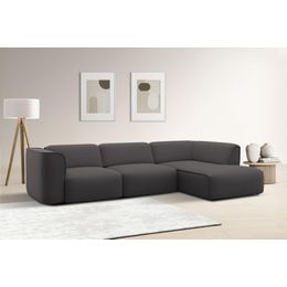 Ecksofa OTTO HOME, B:295cm H:70cm T:162cm, grau, Struktur fein (100% Polyester);Samtoptik (100% Polyester);Samtcord (92% Polyester, 8% Polyamid),
