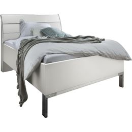 Futonbett Wiemann, B:109cm L:218cm, wei&szlig;, Betten, "Monaco, 4-fache Liegeh&ouml;henverstellung", mit stilvollem Holzkopfteil, Made in Germany