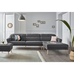Ecksofa OTTO HOME, B:302cm H:86cm T:178cm, grau, Samtoptik (100% Polyester);Luxus-Microfaser weich (100% Polyester);Struktur (100%