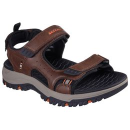 Skechers Herren Sandale "PREWITT-RIGDON", Gr. 46, braun, Lederimitat, Textil, kontrastfarbene Details, Schuhe, Trekking Sandale, Outdoorsandale mit