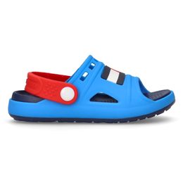 Tommy Hilfiger Kinder Badesandale, Gr. 23, blau, Gummi, Synthetik, Schuhe, Badeschuh, Wassersandale, Clog mit schwenkbarem Fersenriemen