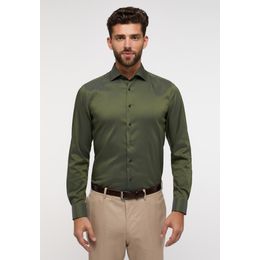 Eterna Herren Langarmhemd "SLIM FIT"tanne, Gr. 44, Twill, 4% Elasthan, 26% Polyamid, 70% Lyocell, Hemden, EASY IRON (bügelleicht)
