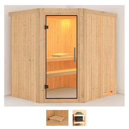 Karibu Sauna "Siirin", ohne Ofen, (ohne Ofen), beige, Saunen, ohne Ofen