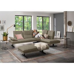 Ecksofa W.Schillig, B:284cm H:94cm T:224cm, schwarz, Flachgewebe S22 (100% Polyester), Wohnzimmer, Sofas, "broadway, Designsofa, toller Sitzkomfort,