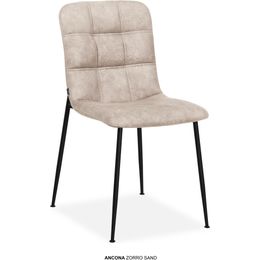 Esszimmerstuhl OMG DESIGN, B:44,5cm H:81,5cm T:57,5cmtaupe, schwarz, taupe, Polyester, St&uuml;hle, "Ancona", Schalenstuhl, bequem gepolstert,