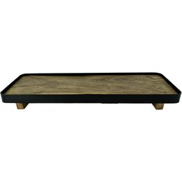 NOOR LIVING Servierplatte, B/H/L: 15cm x 4cm, braun, Servierplatten, aus exclusivem Mango-Holz
