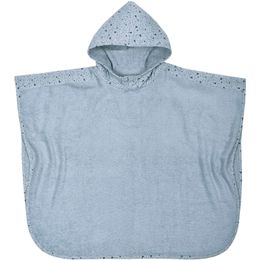 Wörner Badeponcho WÖRNER, L:60cm, blau, Baumwoll-Webfrottier, Hausmäntel, "Wal stahlblau", maschinenwaschbar, trocknergeeignet