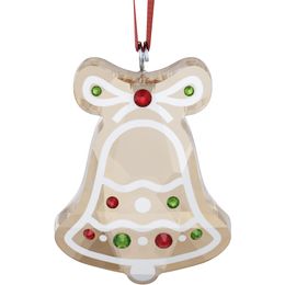 Swarovski Dekohänger "Sammelfigur Holiday Cheers Lebkuchen Glocke Ornament", B/H/T: 1,55cm x 4,33cm x 3,21cm, bunt, Kristallglas, Metall, Polyester,