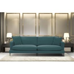 Big-Sofa Home Affaire, B:252cm H:80cm T:97cm, blau, Samtoptik (100% Polyester);Struktur (100% Polyester), Sofas, "Cozy elegantes Designsofa, Maße