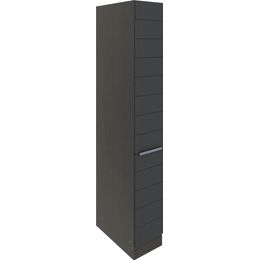 Apothekerschrank KOCHSTATION, B:30cm H:200cm T:60cm, grau, MDF, K&uuml;che, Schr&auml;nke, "KS-Luhe", 30 cm breit, hochwertige MDF-Fronten mit waagerechter