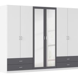 Drehtürenschrank Rauch, B:271cm H:210cm T:54cm, weiß, Holzwerkstoff, Schränke, "Kleiderschrank Schrank Garderobe Wäscheschrank BORBONA", in 2