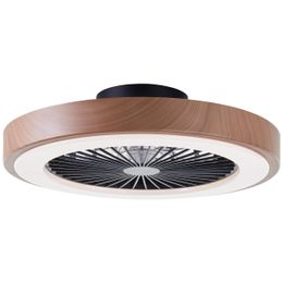 Brilliant LED Deckenleuchte "Slimline", Ø 49cm H: 14cm, 1 Stk., schwarz, Wohnzimmer, Leuchten, 49 cm, Ventilator, digitales RGB, 4700 lm, dimmbar,