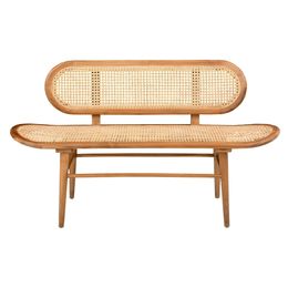 Sitzbank Sit, B:141cm H:81cm T:50cm, beige, Geflecht Rattan, Massivholz, Esszimmer, Sitzb&auml;nke, Sitz- und R&uuml;ckenfl&auml;che mit Rattangeflecht