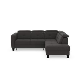 Sit & More Ecksofa SIT & MORE, B:249cm H:85cm T:195cm, grau, Wohnzimmer, Sofas, "Belluci L-Form", inklusive Federkern, wahlweise mit Bettfunktion und Bettkasten