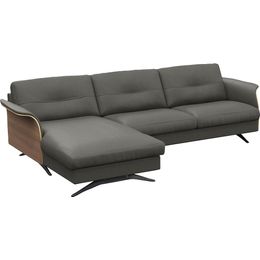 Ecksofa FLEXLUX, B:273cm H:81cm T:158cm, grau, 100% Echteder, Wohnzimmer, Sofas, "Glow, super bequem durch hochwertigem Sitzaufbau mit Federkern,