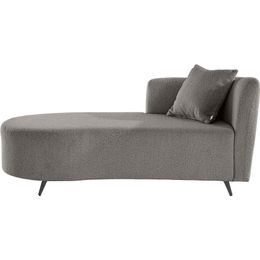 Recamiere Home Affaire, B:182cm H:82cm T:90cm, grau, 95% Polyester, 5% Polyacryl, Sofas, "Hulby", wahlweise mit und ohne Hocker und Armlehne links