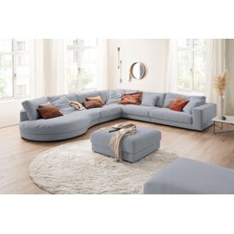Ecksofa 3C CANDY, B:395cm H:86cm T:225cm, blau, 85% Polyester, 15% Viskose, Wohnzimmer, Sofas, "Enisa II, bequem und komfortabel, Mega Familiensofa,