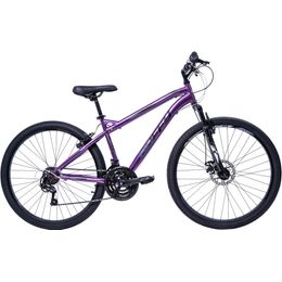 Huffy Mountainbike, 43cm, 27,5 Zoll (69,85cm) hinten: 27,5 Zoll (69,85cm), lila, Fahrr&auml;der